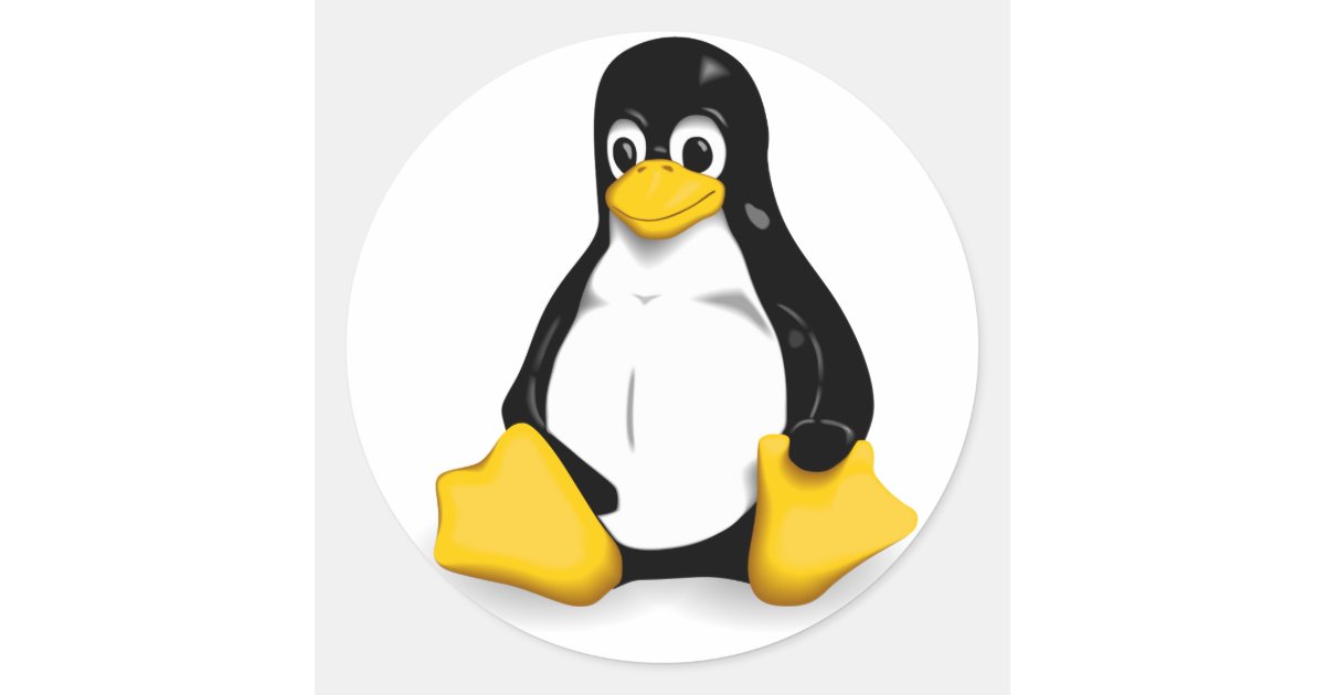 Linux Tux Round Sticker | Zazzle