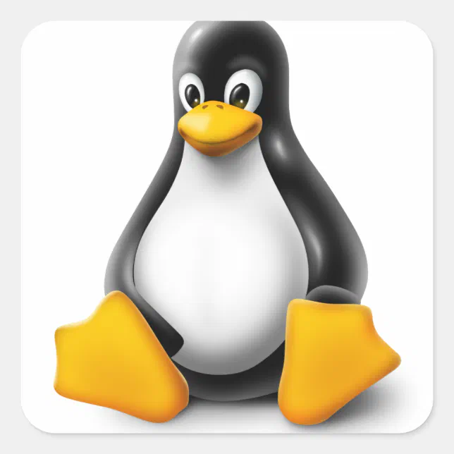 Linux Tux the Penguin Square Sticker | Zazzle