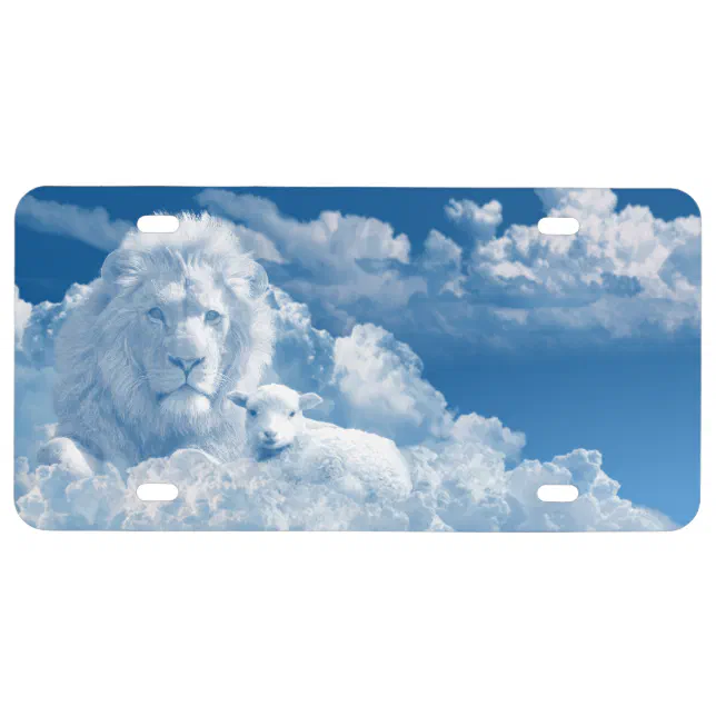 Lion and Lamb License Plate | Zazzle