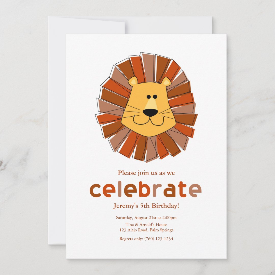 Lion Birthday Invitations | Zazzle