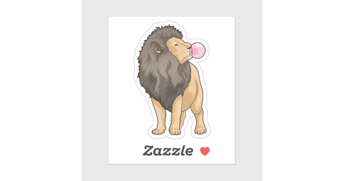 Lion Chewing gum Sticker | Zazzle