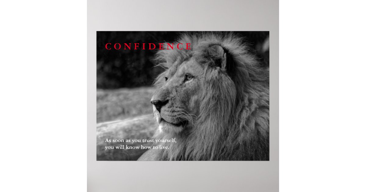 Lion Confidence Quote Inspirational Poster | Zazzle