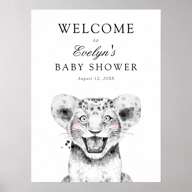 Lion Cub Baby Shower Welcome Sign | Zazzle