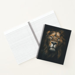 Lion Dark Background Photo Notebook | Zazzle
