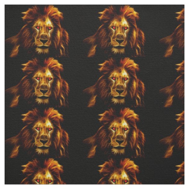 Lion King | Simba Icon African Style Pattern Fabric | Zazzle