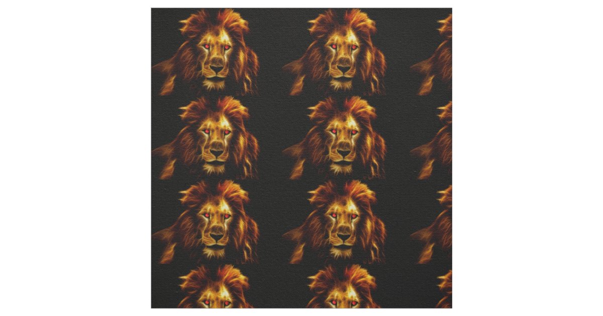 Lion Fabric | Zazzle