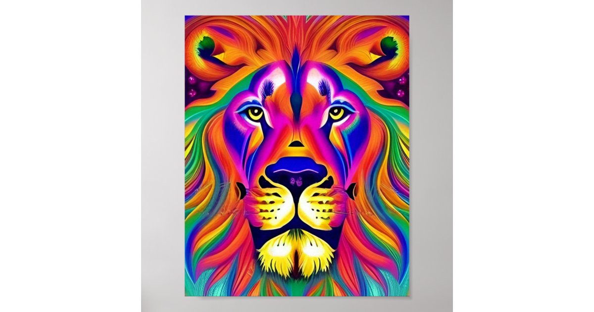 lion face poster | Zazzle