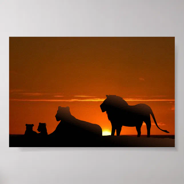 lion family poster | Zazzle