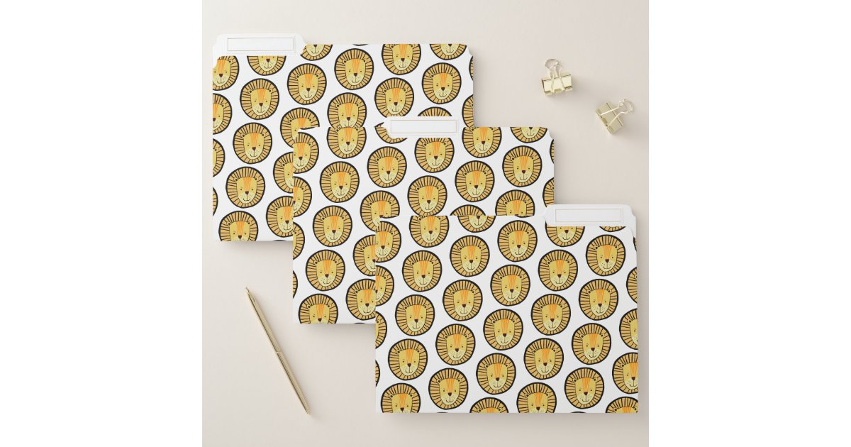 Lion Jungle Animal Pattern File Folder | Zazzle
