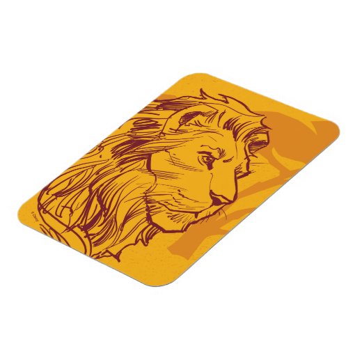 Lion King | Adult Simba Profile Sketch Magnet | Zazzle