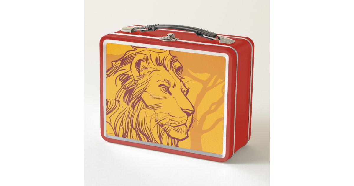 Lion King | Adult Simba Profile Sketch Metal Lunch Box | Zazzle