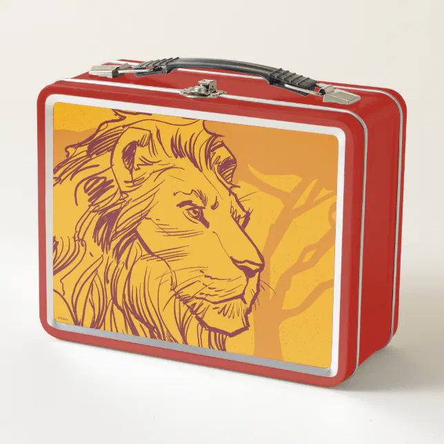 Lion King | Adult Simba Profile Sketch Metal Lunch Box | Zazzle