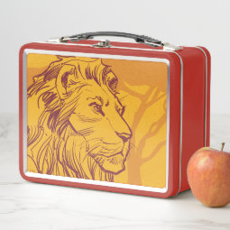 Lion King | Adult Simba Profile Sketch Metal Lunch Box | Zazzle