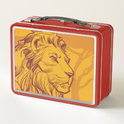 Lion King | Adult Simba Profile Sketch Metal Lunch Box | Zazzle