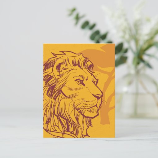 Lion King | Adult Simba Profile Sketch Postcard | Zazzle