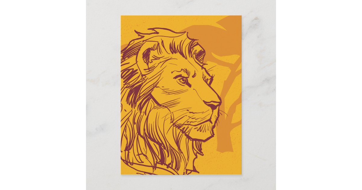 Lion King | Adult Simba Profile Sketch Postcard | Zazzle