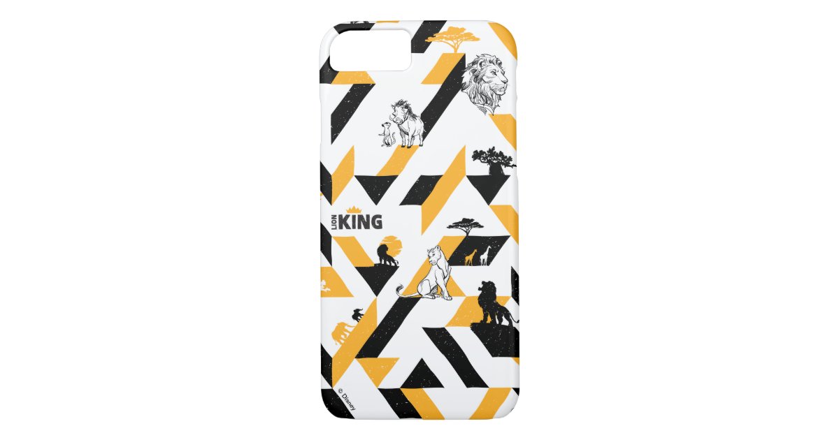 Lion King | Black & Gold Geometric Pattern Case-Mate iPhone Case | Zazzle