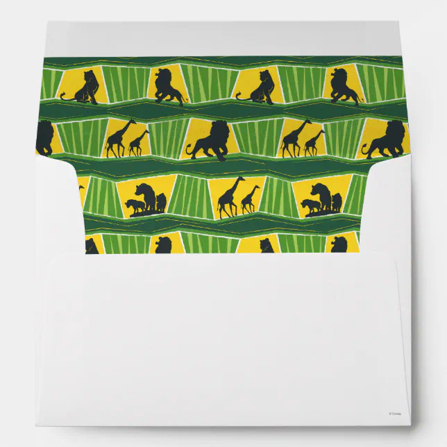 Lion King | Green & Gold Animal Pattern Envelope | Zazzle