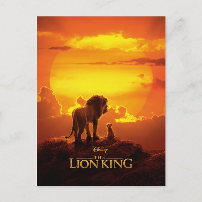 Lion King Mufasa And Simba At Sunset Postcard