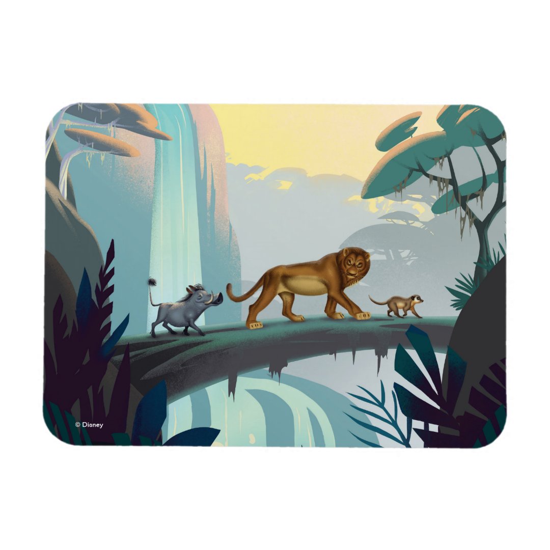Lion King | Pumbaa, Simba, & Timon Crossing Log Magnet | Zazzle