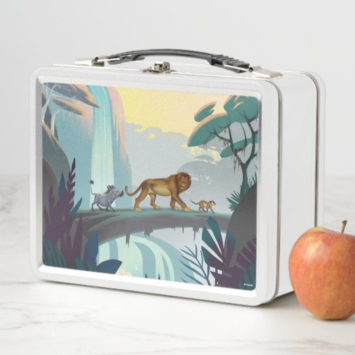 Lion King | Pumbaa, Simba, & Timon Crossing Log Metal Lunch Box | Zazzle