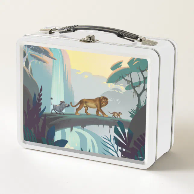 Lion King | Pumbaa, Simba, & Timon Crossing Log Metal Lunch Box | Zazzle