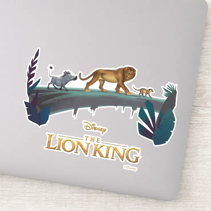 Lion King | Pumbaa, Simba, & Timon Crossing Log Sticker | Zazzle