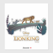 Lion King | Pumbaa, Simba, & Timon Crossing Log Sticker | Zazzle