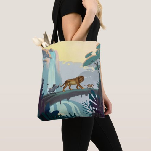 Lion King | Pumbaa, Simba, & Timon Crossing Log Tote Bag | Zazzle
