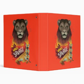 Lion King | Scar & Hyenas "100% Savage" 3 Ring Binder | Zazzle