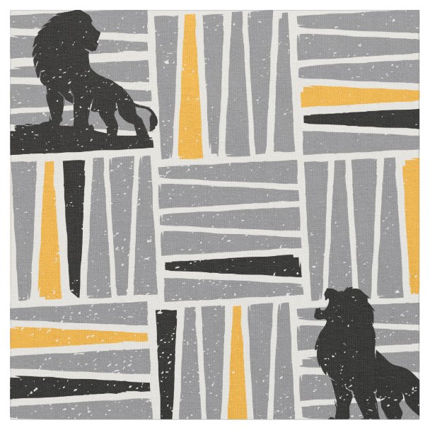 Lion King | Green & Gold Animal Pattern Fabric | Zazzle