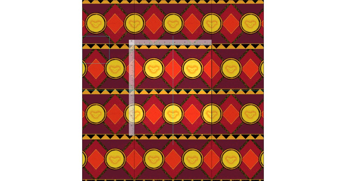 Lion King | Simba Icon African Style Pattern Fabric | Zazzle