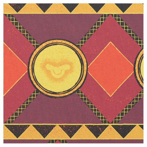 Lion King | Simba on Triangle Pattern Fabric | Zazzle