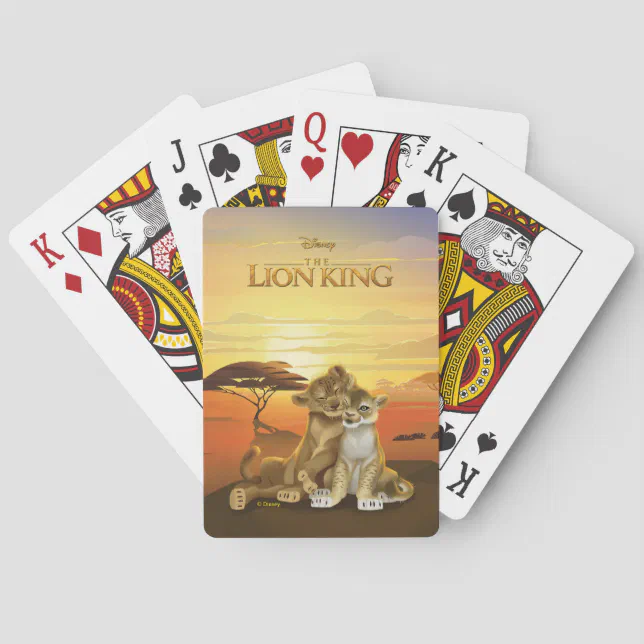 Lion King | Simba & Nala At Sunset Playing Cards | Zazzle