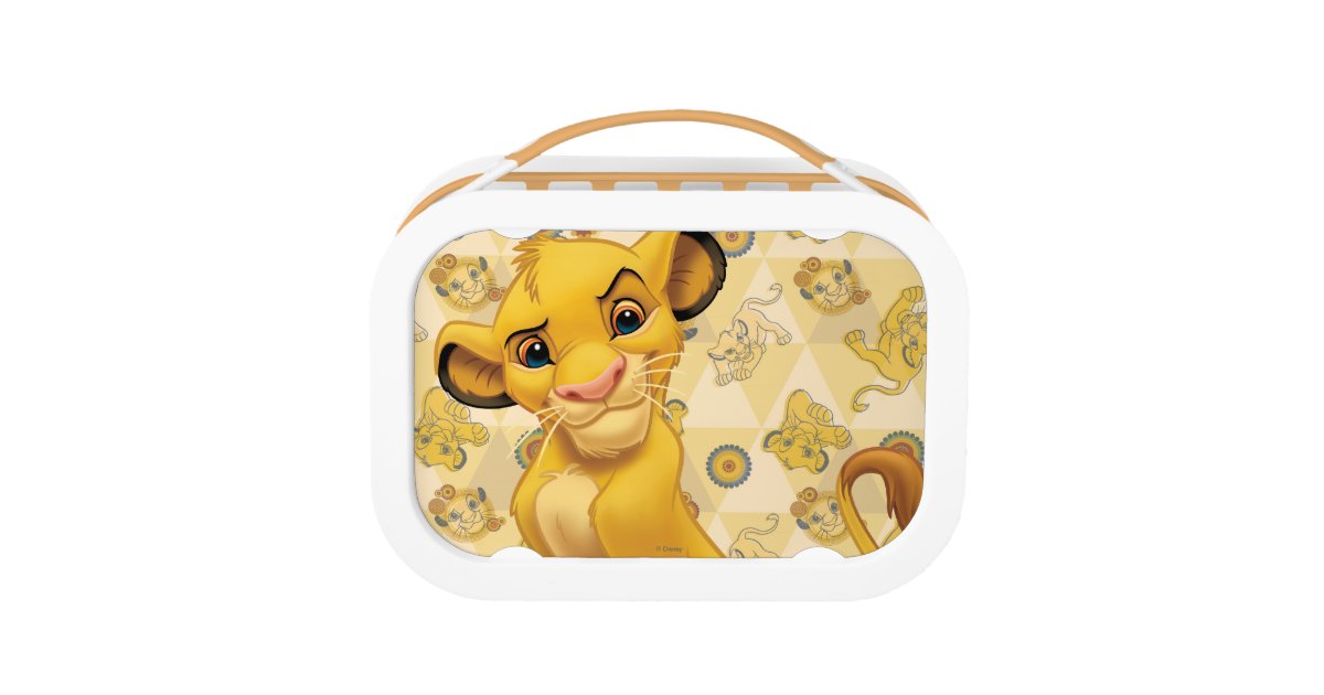 Lion King | Simba on Triangle Pattern Lunch Box | Zazzle