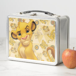 Lion King | Simba on Triangle Pattern Metal Lunch Box | Zazzle