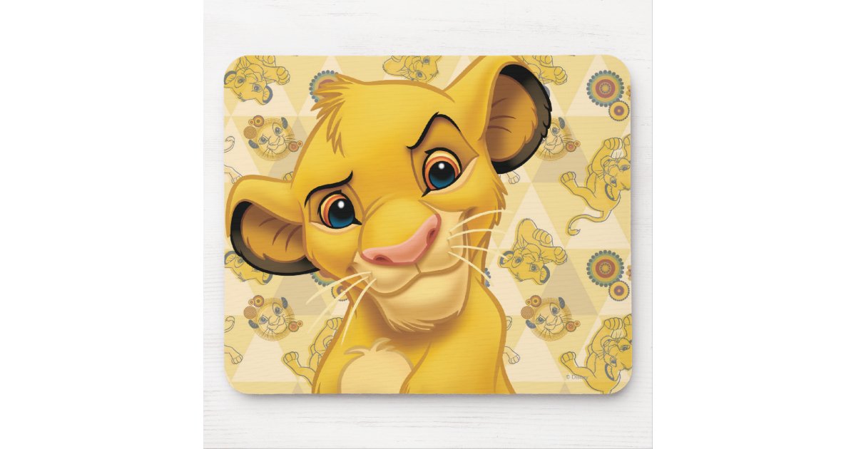 Lion King | Simba on Triangle Pattern Mouse Pad | Zazzle