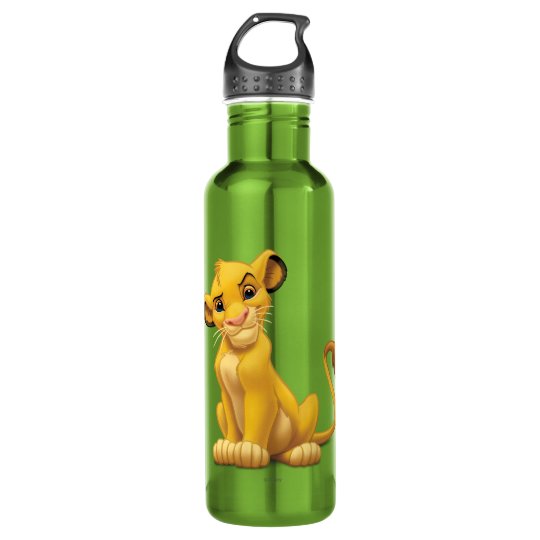 Lion King | Simba on Triangle Pattern Water Bottle | Zazzle.com