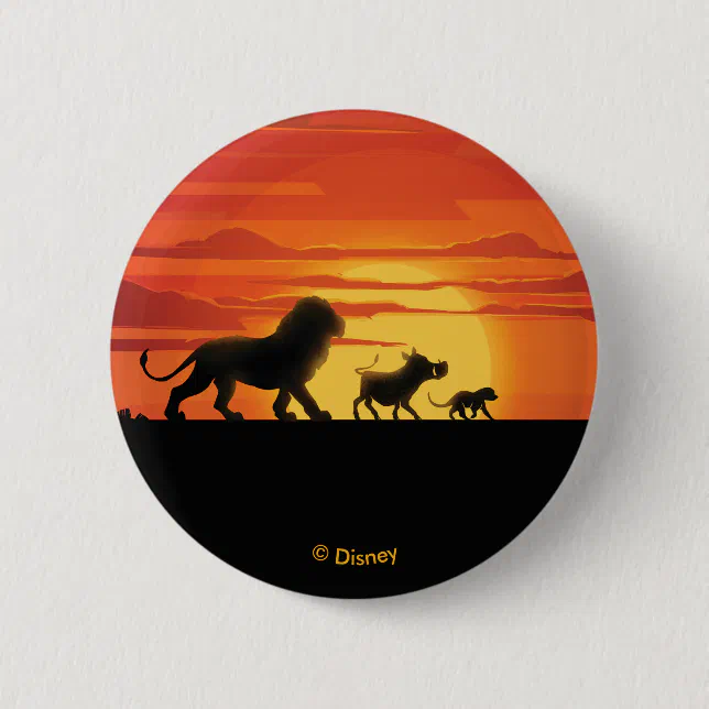 Lion King | Simba, Pumbaa, & Timon Silhouette Button | Zazzle