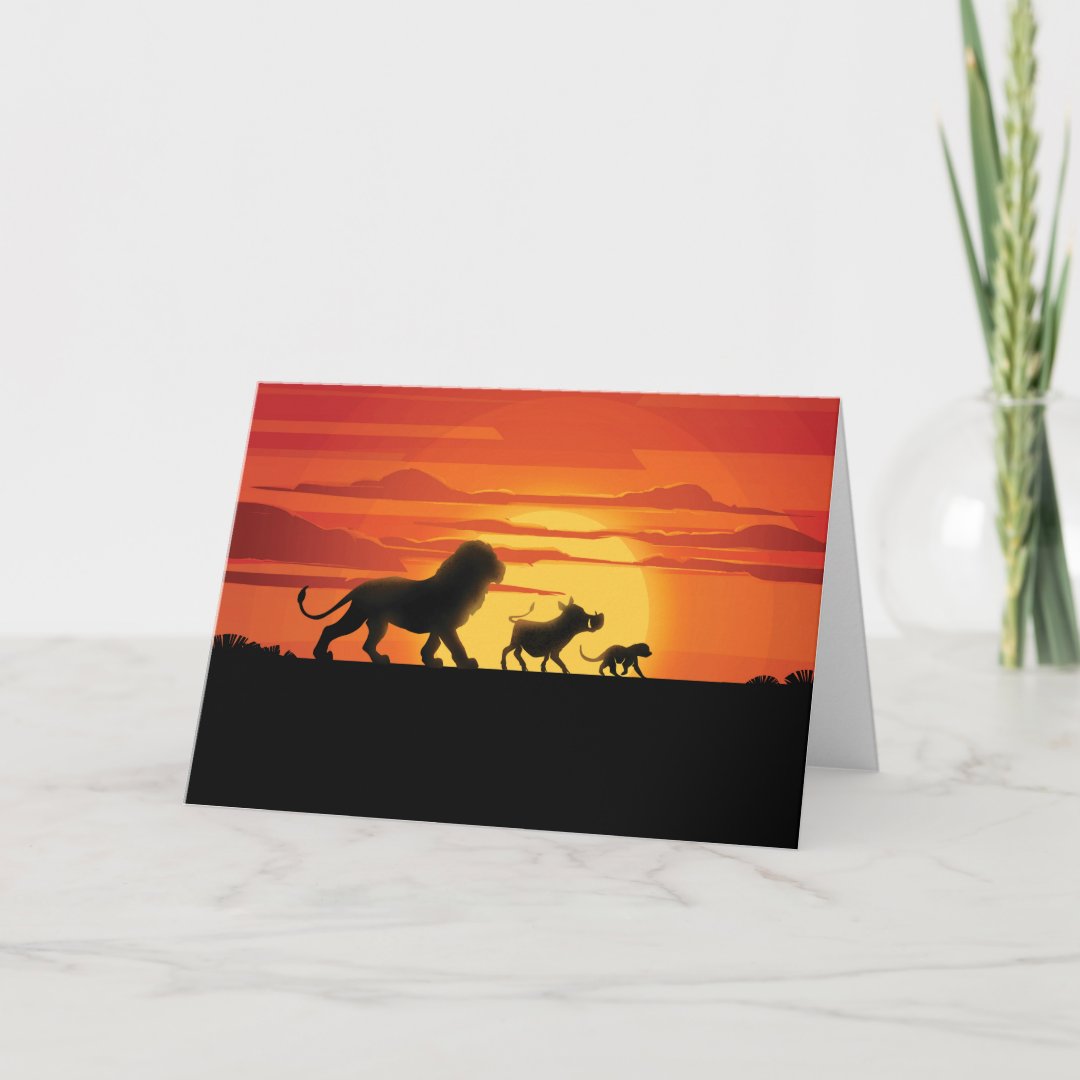 Lion King | Simba, Pumbaa, & Timon Silhouette Card | Zazzle
