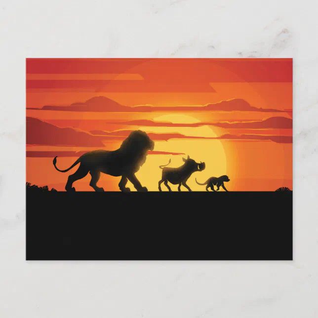 Lion King | Simba, Pumbaa, & Timon Silhouette Postcard | Zazzle