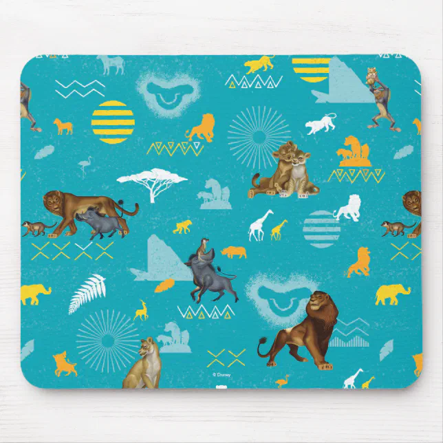 Lion King | Teal Characters & Icons Pattern Mouse Pad | Zazzle