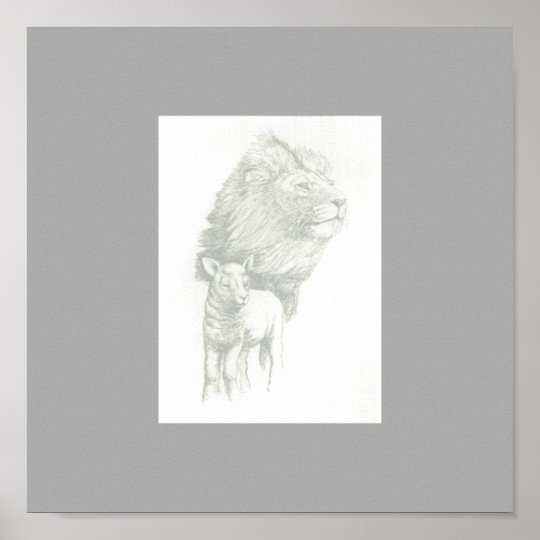 Lion And Lamb Print