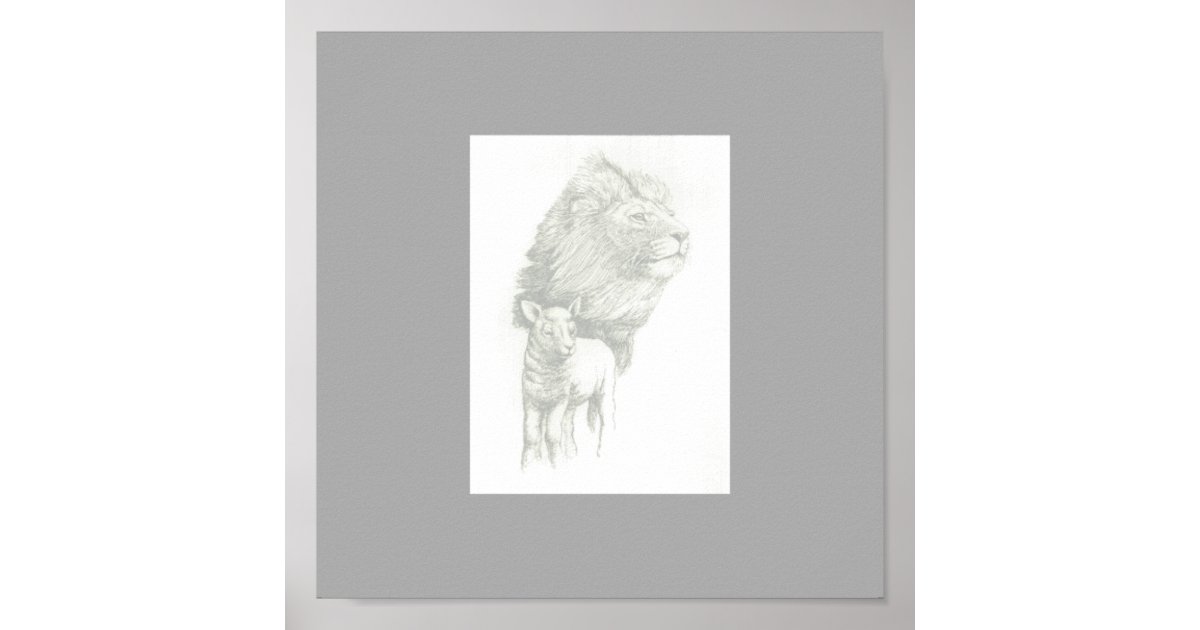 Lion And Lamb Print Zazzle