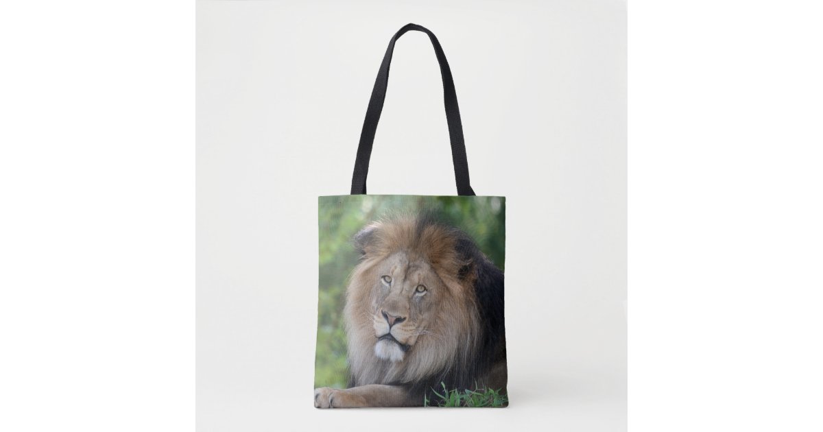 Lion Lounging in a Forest Tote Bag | Zazzle