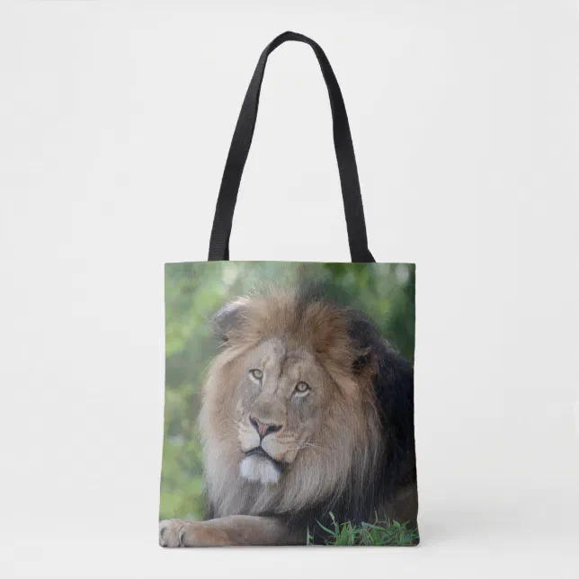 Lion Lounging in a Forest Tote Bag | Zazzle