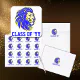 Lion Mascot Blue and Yellow Graduate Envelope Square Sticker | Zazzle
