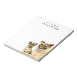Lion | Mother and Cub Custom Notepad | Zazzle