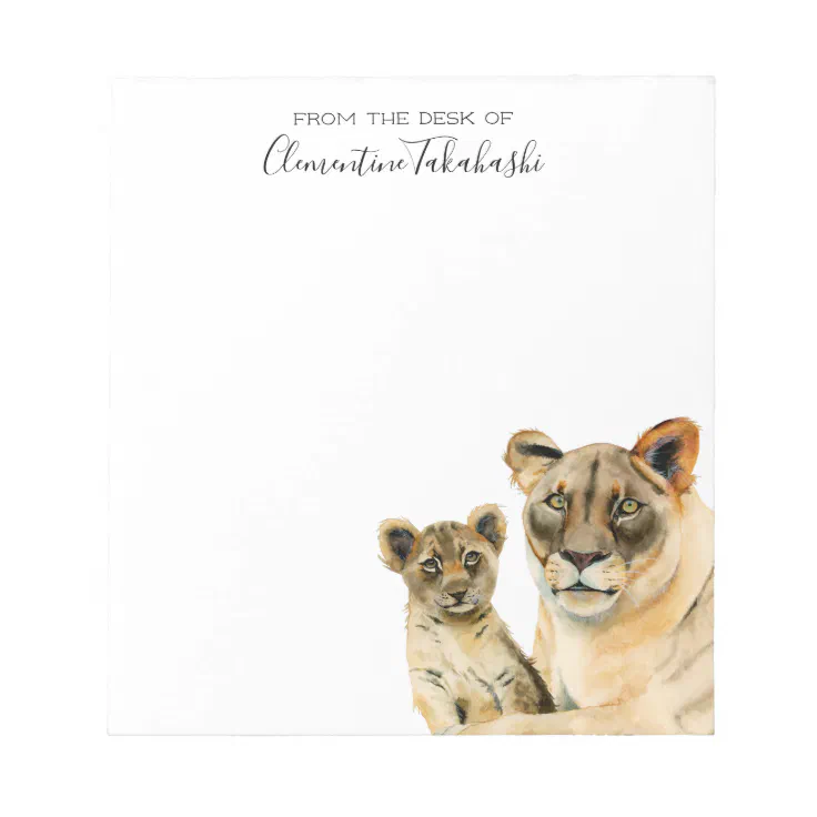 Lion | Mother and Cub Custom Notepad | Zazzle