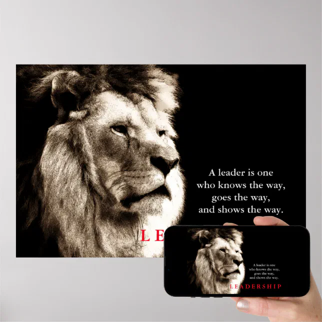 Lion Motivational Leadership Quote Poster | Zazzle